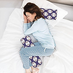 Vnurnrn Sports Baseball Neck Support Pillow Round Neck Roll Bolster Cylinder Pillow Cervical Pillows Back Pillow for Leg Knee Back Head Support for Gifts Camp Study Work