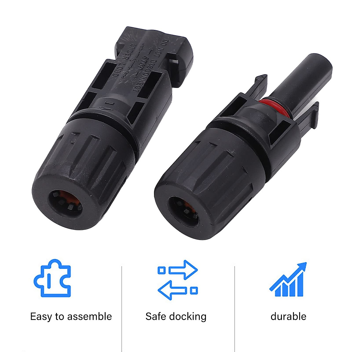 Solar Photovoltaic Connector, Copper Tinned Pins Low Contact Resnce 12PCS Solar Panel Connectors Kit with Wrench for Industry (1000V-30A)