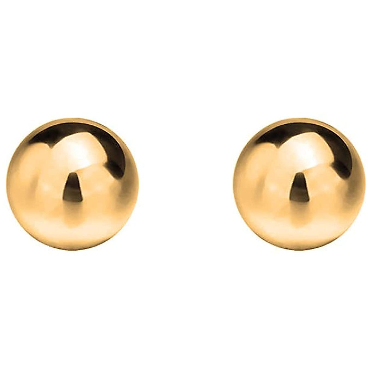 Savlano 14K Gold Ball Stud Earrings For Women - Made in Italy Comes With Savlano Gift Box (Yellow, 5mm)