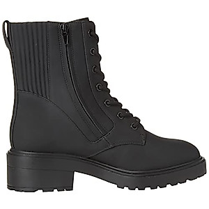 Amazon Essentials Women's Rubberized Combat Boot with Chunky Outsole, Black, 7