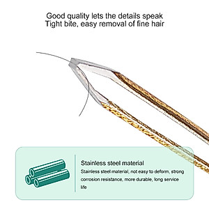 shlutesoy Eyelash Tweezer High Elasticity Rust-Proof Mini Colorful Professional Tweezer Eyebrow Face Clip for Salon Golden