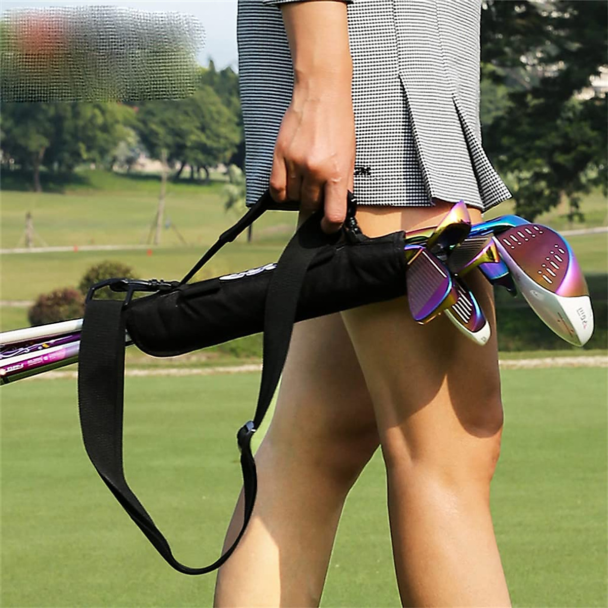 Portable Golf Club Bag Lightweight Travel Carrier Bag Ideal for Golf Course Driving Range Golf Gift Accessories for Men Women (Red)