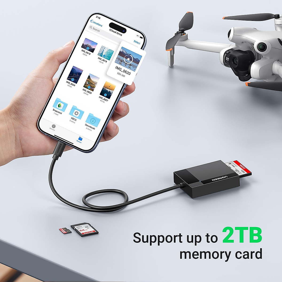 UGREEN USB C SD Card Reader 4-in-1 Memory Card Adapter External SD Micro SD MS CF Compact Flash Camera Card Reader Compatible with iPhone 15, Trail Camera, Game Camera, MacBook, iPad