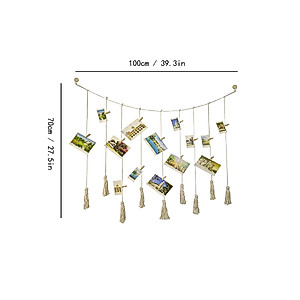 XINLIHONG Boho Wall Decor of 2 Tier Hanging Shelf for Wall and Photo Wall Display for Living/Bedroom/Bathroom/Kitchen/Study/Balcony