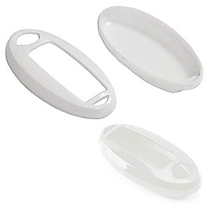 iJDMTOY (1) Exact Fit Gloss Metallic White Smart Key Fob Shell Compatible with Nissan Armada Rogue GT-R Murano Pathfinder Sentra Leaf Titan (4-Button only)