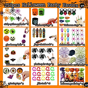 SQZUWIT 250Pcs Halloween Party Favors Bulk Toys Assortment for Kids, Teens Halloween Goodie Treat Bags Fillers, Pinatas Stuffers, Classroom Prizes, Treasure Box Toys