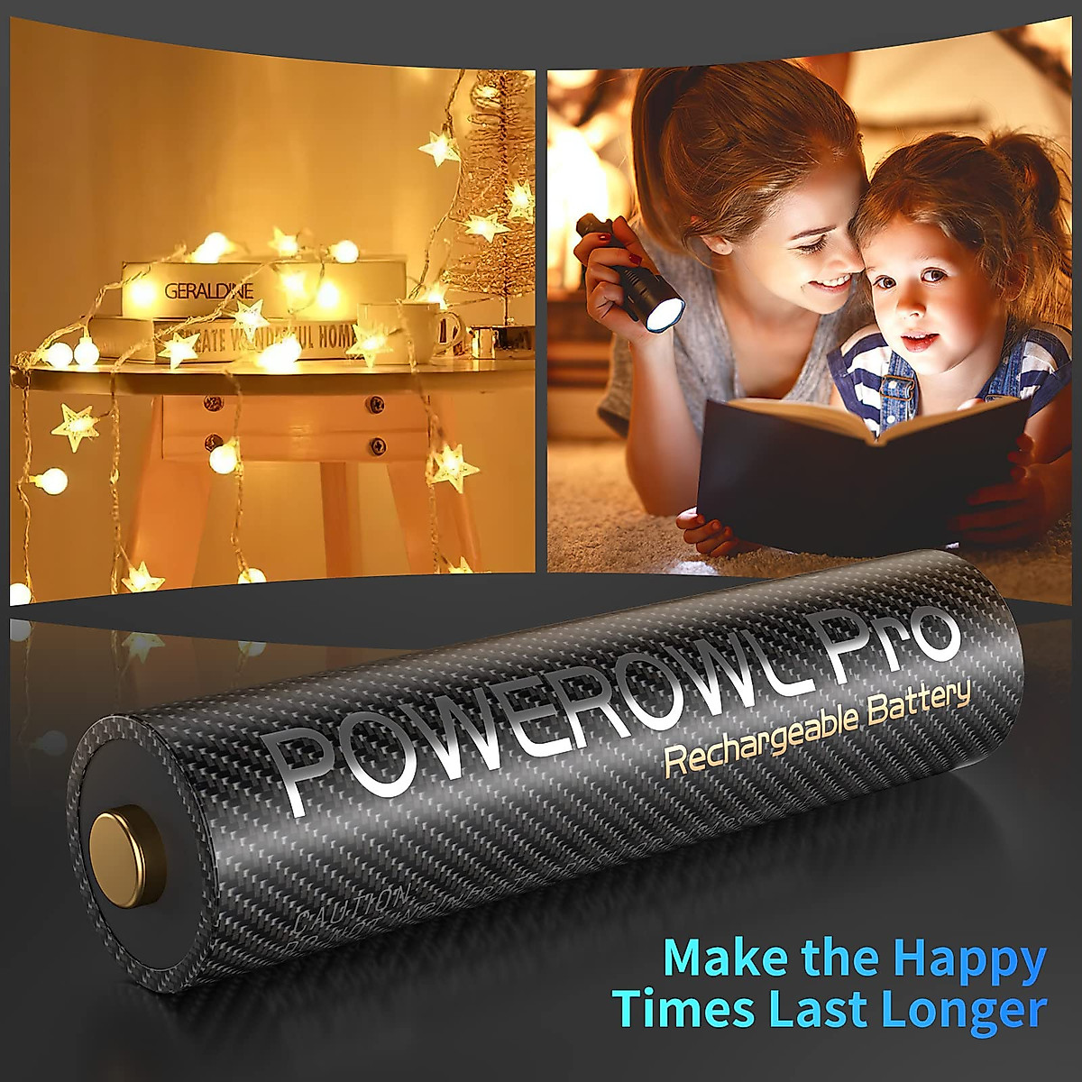 POWEROWL Goldtop Rechargeable AAA Batteries PRO, High Capacity 1100mAh, Premium NiMH Triple A Battery -8 Count