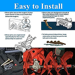 savone 10 Pairs Snowblowers Shear Pins Kit - 738-04124A 738-04124 Shear Pins and 714-04040 Cotter Pins Fits for MTD Cub Cadet Troy Bilt Snowblowers