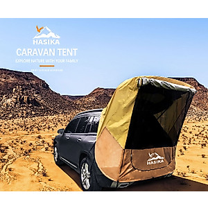 Hasika Camping Tent 2 Person Sun Shade Privacy Shelter Easy Set Up 120 Seconds Waterproof 3000MM UPF 50+ Yellow (Large)