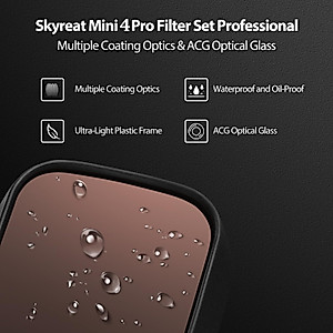 SKYREAT NDPL Filters Set for DJI Mini 4 Pro Accessories,4 Pack-(ND8/PL, ND16/PL, ND32/PL, ND64/PL)