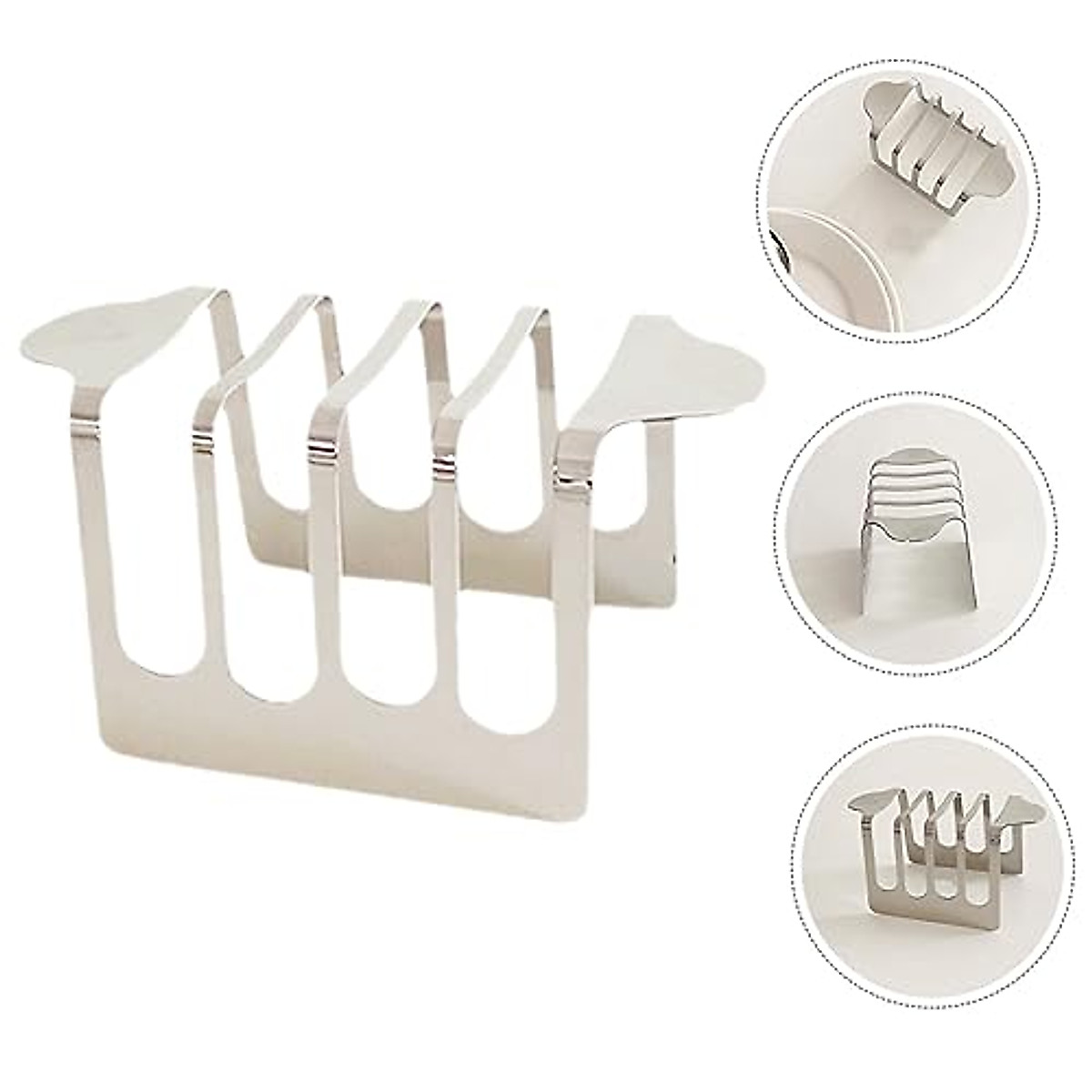 PHENOFICE Toast Rack Accessories for Display Shelf Show Rack Sign Kitchen Bread Rack Stainless Air Fryer Pans Metal Toast Stand Toast Storage Holder Metal Bread Rack Silver Stainless Steel