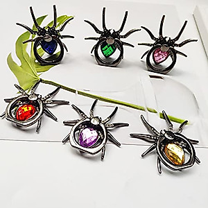 Bzybel Rock-roll Punk Spider Pattern Cell Phone Ring Holder Electronics Ring Holder Stand Finger Ring Kickstand Compatible Various Mobile Phones or Phone case Electronic Accessories (Green)