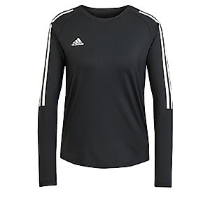 adidas Women's Hi Low Jersey Long Sleeve, Black/White, X-Large