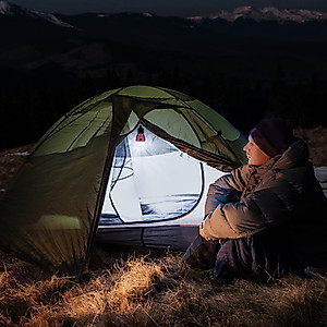 EverBrite Rechargeable Camping Light,Portable Tent Lantern,3 Lighting Modes, Hanging Tent Light Bulbs with Clip Hook for Hiking, Fishing, Backpacking, Emergency and More-Pink