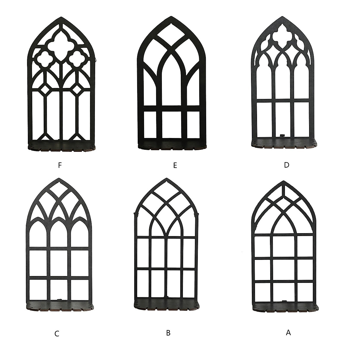 Vintage Hollowed Window Frame Wall Shelf Wood Black Crystal Display Stand Plant Holder Hanging Shelves For Home Decors