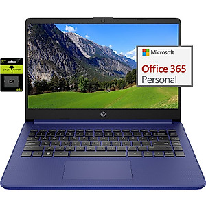 HP 14" HD Laptop Newest Stream, Intel N4000 Series Processor, 16GB DDR4 RAM, 64GB eMMC, WiFi, Bluetooth, HDMI, Webcam, USB Type-A&C, w/GM Accessory