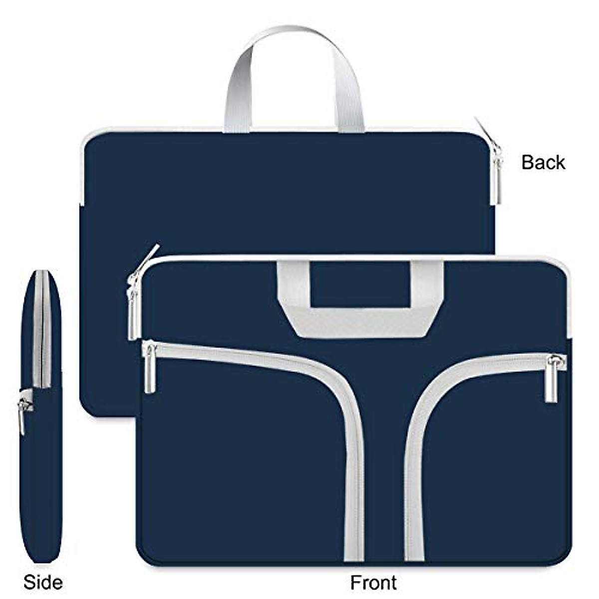 TsuiWah Chromebook Case 11.6-12.3 inch Laptop Sleeve Protective Cover Neoprene Computer Bag for 13 inch MacBook Air/Pro/HP Stream/Samsung/Surface X/7/6/5/4/3/Go 12.4" Chromebook with Handle, Navyblue
