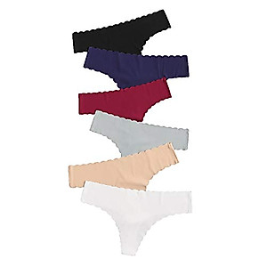 Floerns Women's Invisible Thong Pack Comfy Seamless Bikini Panties Underwear Multi-1 M