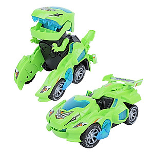 Jinsiy Dinosaur Toys for Kids 3-5,Automatic Dino Transformers Toys,2 in 1 Dinosaur Toy Cars for Kids Boy Toys,Dino Toy Cars Christmas Birthday Gifts for Toddlers Boys Girls (Green)