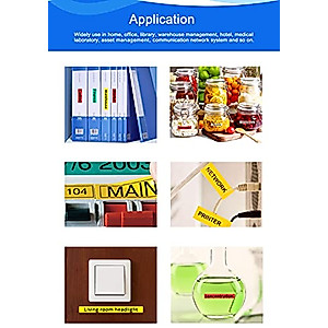 Aomya Label Tape Combatible with Brother TZe Tape 12mm 0.47 Inch Tze-231 TZE-131 Replacement for P-Touch Label Maker PT-D210 H110 D600 (Black on White/Clear/Red/Blue/Yellow/Green)6-Pack