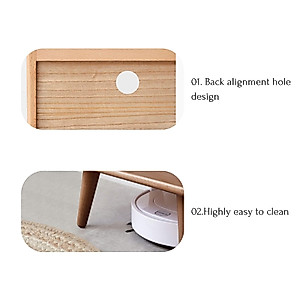 Vadisun Solid Wood Bedside Table, Mid Century Modern Nightstand with Open Storage - Medium Size for Bedroom (Walnut)