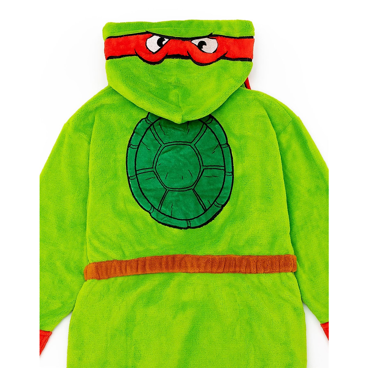 Teenage Mutant Ninja Turtles Boys Hooded Bathrobe Kids Superhero Dressing Gown in Green Cosy Comic Fleece Children Toddlers