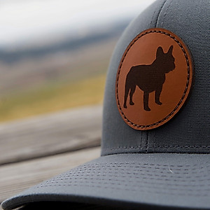 Palouse Prairie Frenchie French Bulldog Leather Patch Hat Frenchie Gift Frenchie Trucker Hat Bulldog Baseball Hat One Size