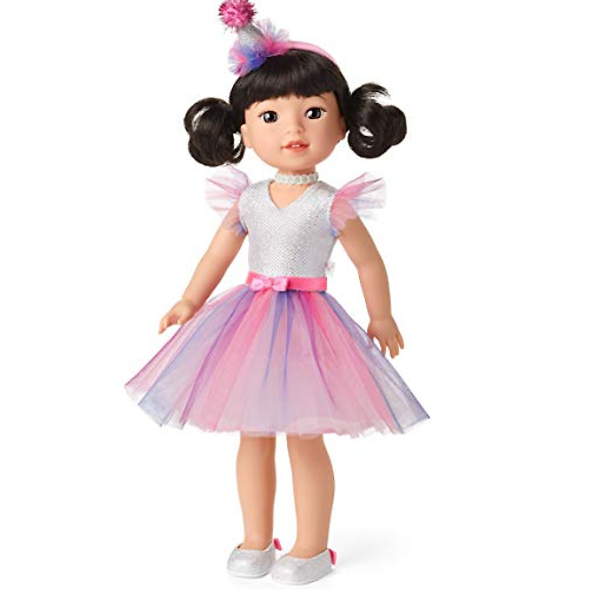 American Girl WellieWishers 14.5-inch Doll Rainbow Birthday Outfit with Headband, Necklace, and Shoes, For Ages 4+