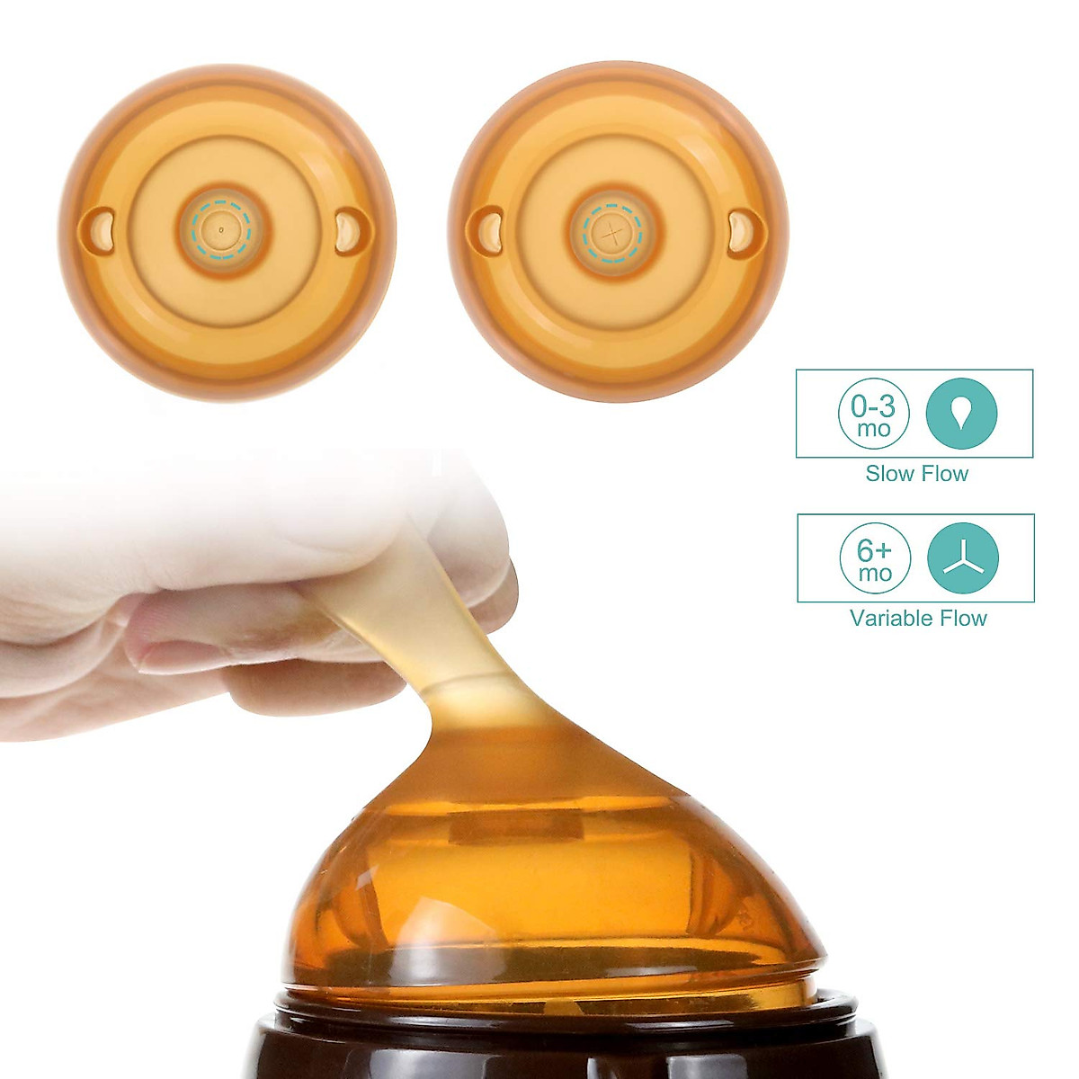 BumbleBee Silicone Baby Bottle Baby Feeding and Drinking Bottle Set 6oz+10oz with Water Cap(180ml+300ml)