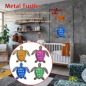 PXRJE Metal Wall Art Sea Turtle,Metal sea turtle with hook on the back，Metal Sea Turtle Wall Decoration Wall Sculpture Hanging Art,suitable for hang on your garden, yard, patio, balcony(Green)