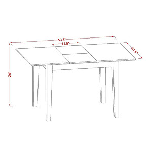East West Furniture NFT-MAH-T Norfolk Dining Room Table - a Rectangle kitchen Table Top with Butterfly Leaf, 32x54 Inch, Mahogany