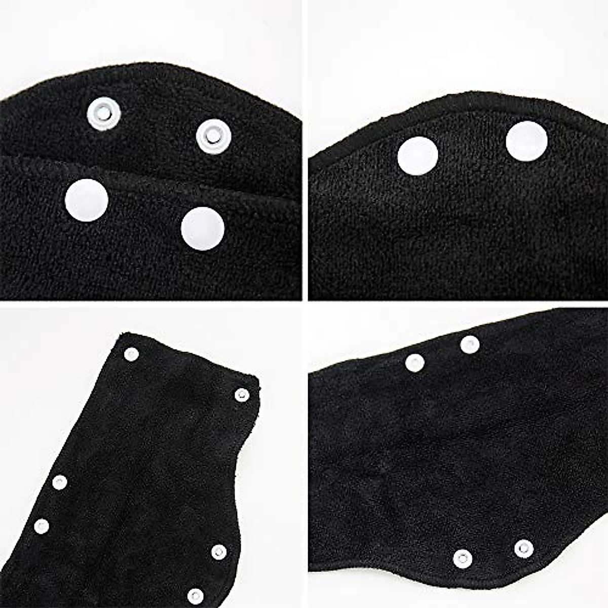 SUBANG 10 Pieces Cotton Hard Hat Sweatband Snap-on Sweatband Cloth Washable Hard Hat Liner for Safety Accessories, Black