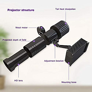 AHWZ 25W LED Custom Image GOBO Logo Projector Light with Gyrating Function& Manual Zoom&Focus Customized Gobos,Black,Indoor
