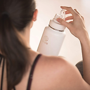 Takeya Actives Insulated Stainless Steel Water Bottle with Spout Lid, 18 Ounce, Arctic