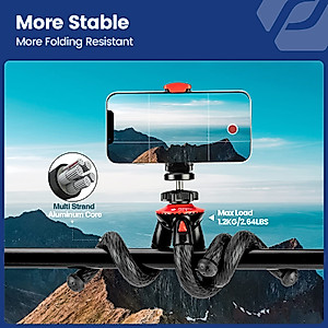 Tripod for iPhone, Fotopro Flexible Camera Tripod with Remote for iPhone 15, Waterproof and Anti-Crack Phone Tripod Stand Portable Travel Tripod for Live Streaming Vlogging Video