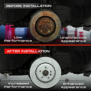 R1 Concepts Rear Brakes and Rotors Kit |Rear Brake Pads| Brake Rotors and Pads| Performance Sport Brake Pads and Rotors WLSN1-67089
