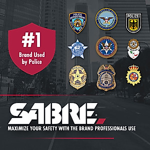 SABRE Pepper Gel with Fast Flip Top, Maximum Strength OC Spray, Snap Clip for Easy Carry and Fast Access, Finger Grip for More Accurate and Faster Aim, UV Marking Dye, 0.54 fl oz, Easy to Use Safety