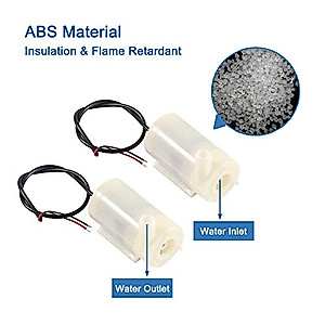 ALAMSCN 4PCS DC 3V 5V Micro Submersible Mini Water Pump for Aquariums Fish Tank Pond Fountain Hydroponics Garden with 2M Flexible Tube Water Pipe