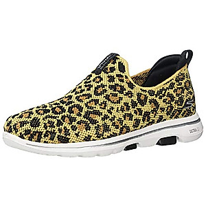 Skechers Women's Go Walk 5 - Wildlife Sneaker, Leopard, 7.5 US