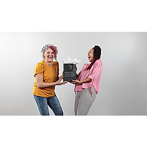 Fay People Black Gift Bag With Tissue Paper; Gift Bags Medium Sized with Many Design Options, Birthday Bags for Men