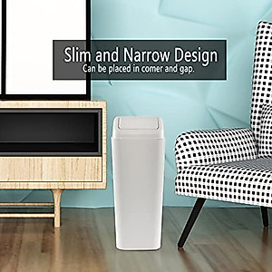 Jekiyo 12 Liter Slim Plastic Trash Can, Swing Lid Garbage Can, 2-Pack