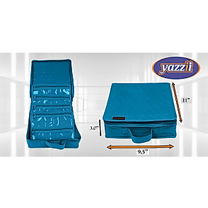 Yazzii Craft Box with Fabric Top - Portable Storage Bag Organizer - Arts & Crafts Storage Tote - Multipurpose and Portable Organizer for Crafts