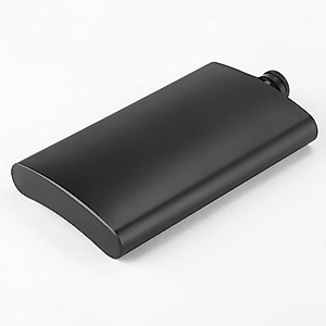 YFS 2 Pack Hip Flasks for Liquor, 8 Oz & 12 Oz Matte Black Stainless Steel Leakproof Flasks with Funnel