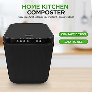 Nutrichef 3L Electric Kitchen Composter - Compost’s Organic Material & Food Scraps | Countertop Automatic Compost Bin | Dry, Crush, & Cooling Functions | Perfect for Kitchens & Apartments | Grey
