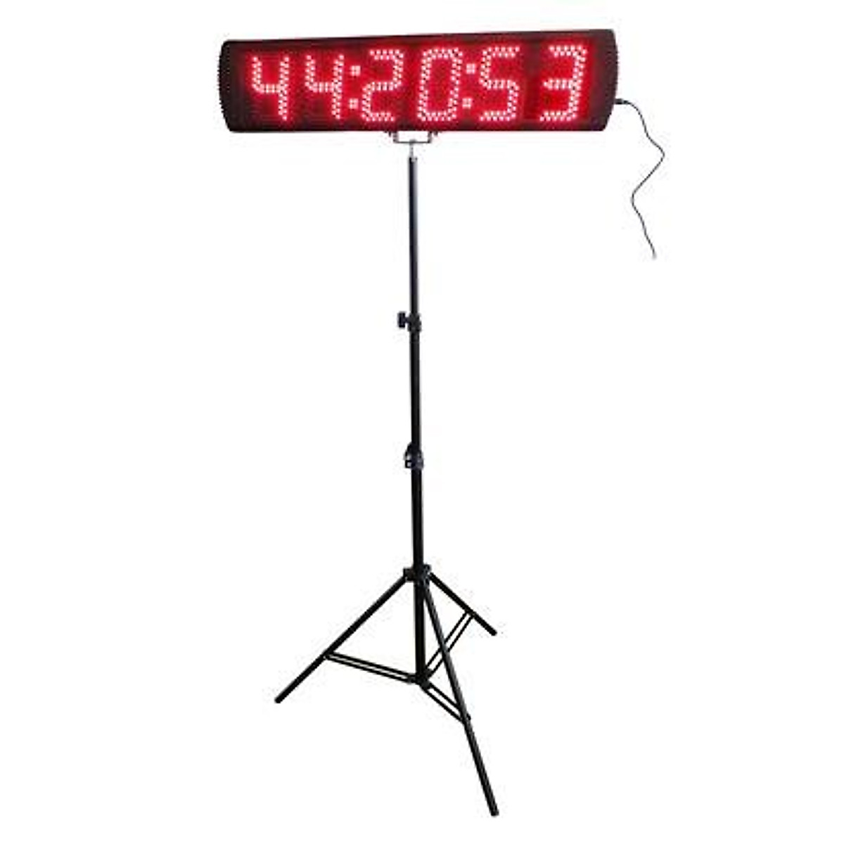 GOODRELIISH 5-inch High Character Large Red Color LED Race Timing Clock with Tripod for Semi-outdoor Countdown/up Timer Running Events IR Remote Control