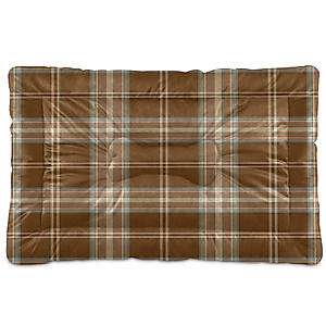 YETTASBIN Brown Plaid Crate Pet Bed, Portable Washable Dog Cat Mat, Soft Comfortable Pet Mattress with Non-Slip Bottom for Dogs Cats Sleeping, 24 x 18 Inch