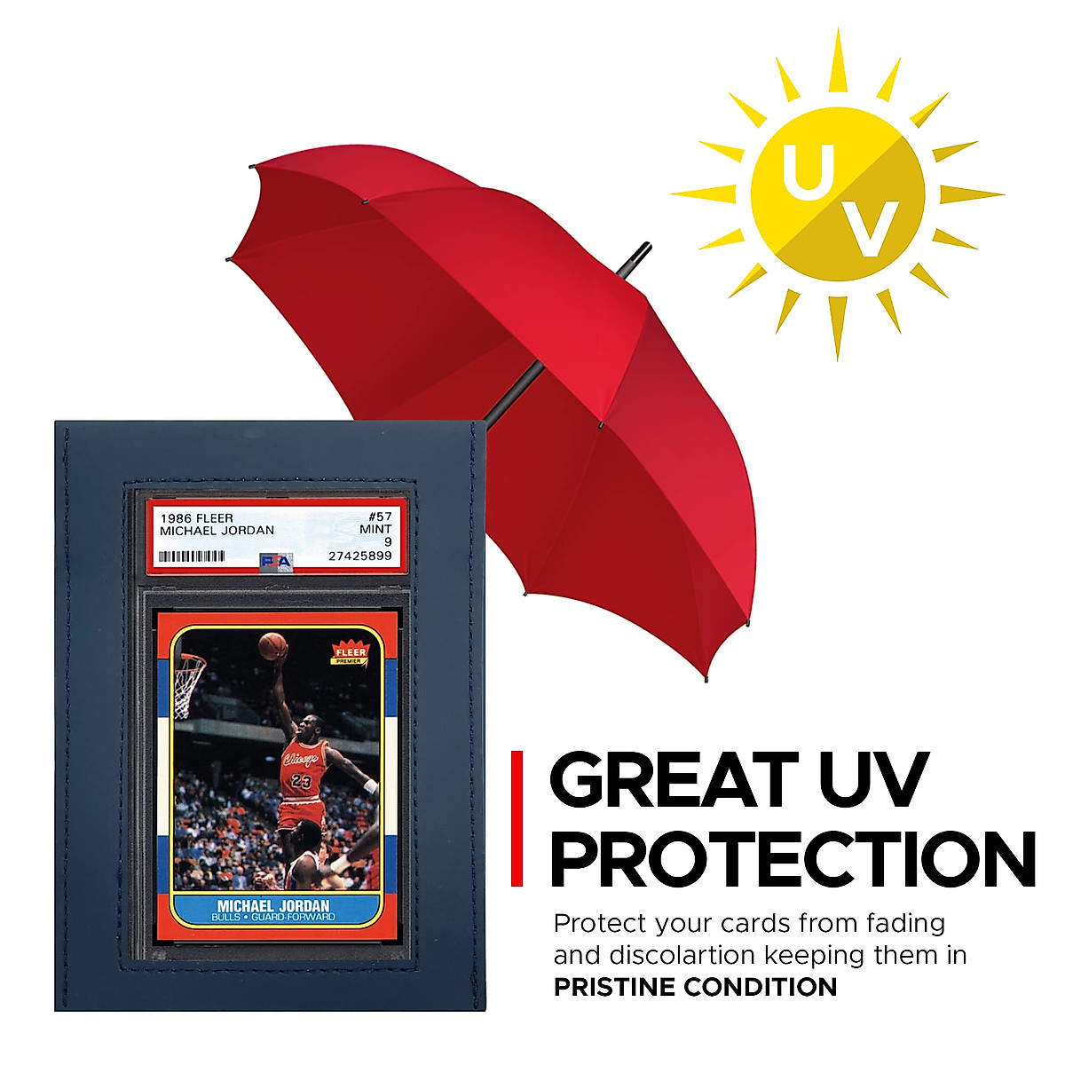 Cardkingpro - Graded Card UV Protection Sleeves Compatible with PSA, SGC, GAI, and BVG Cards, 10 Pack, Large Window