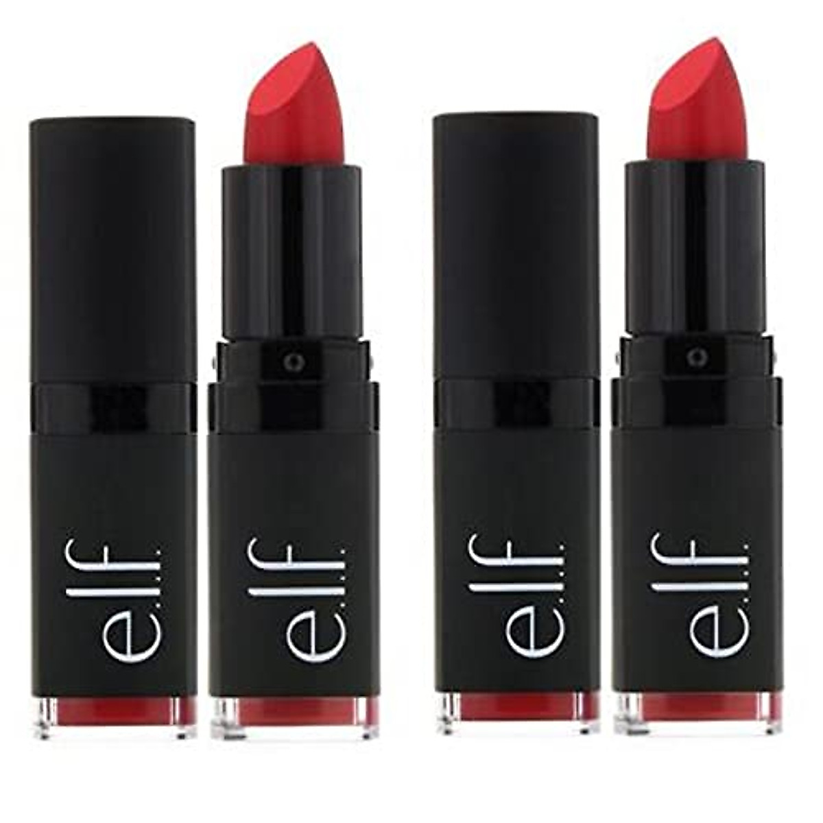 e.l.f. Pack of 2 Velvet Matte Lipstick, Ruby Red (82675)