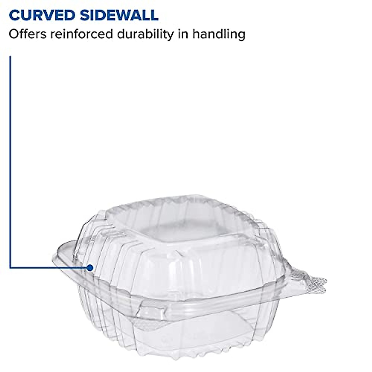 DART C57PST1 - 6" Clear Seal Hinged-Lid Plastic Containers, Clear, 500/Carton