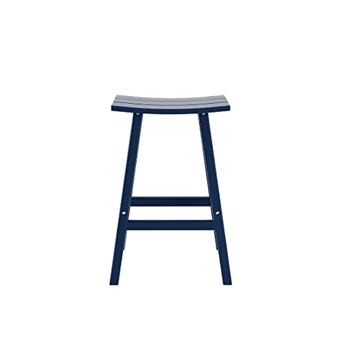 WestinTrends Malibu 29 Inch Outdoor Bar Stools Set of 2, All Weather Resistant Poly Lumber Adirondack Bar Height Stools, Navy Blue